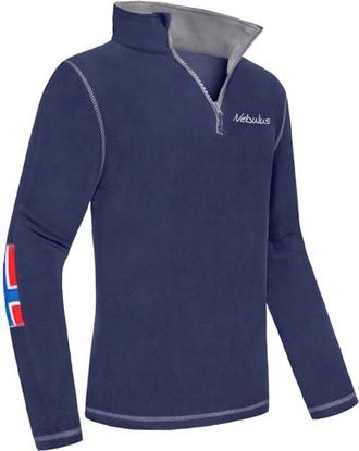 Nebulus Kurio Pull chaud en polaire pour homme avec demi-fermeture &eacute;clair, bleu marine/gris, L