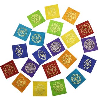 Freak Scene Gebetsfahne - Flagge - Sieben Chakras - bunt - ca. 10,5 x 10,5 cm