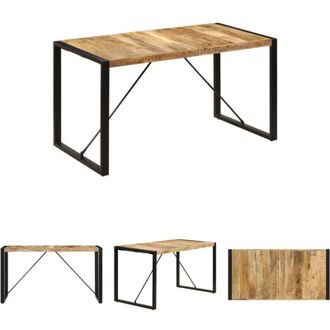 Nova The Living Store Esstisch 140x70x75 cm Massivholz Mango - Esstisch - Holz Esstisch - Mangoholz Esstisch - Industrieller Stil - Wohnzimmer