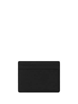Saint Laurent Mens Grain De Poudre Leather Cardholder Nero Calf Bos Taurus Wallet