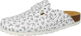 Lico Femme Bioline Clog Print Sabots, Blanc Blanc Gris, 38 EU