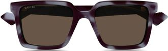 Gucci Sonnenbrille mit eckigem Gestell - Grau