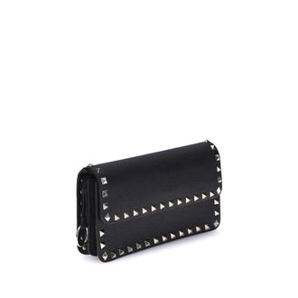Valentino Garavani Womens Black Calf Leather Bos Taurus Wallet