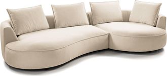 Studio Copenhagen home24 Bigsofa Beige/Beige Webstoff Saia 322 x 82 x 154cm Ausrichtung rechts Modern