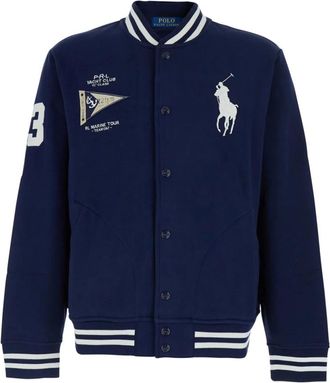 Polo Ralph Lauren Homme, Vestes, Bleu, Taille: XL Big Pony Fleece Baseball Jacket
