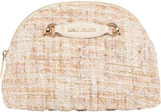 Carlo Colucci Femme, Sacs, Beige, Taille: ONE Size Trousse de Toilette