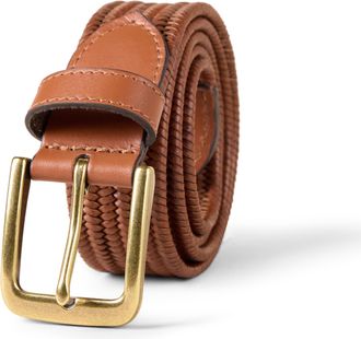 Amazon Essentials Herren Röhrenförmiger Stretch-Webgürtel, Bräunen, 105