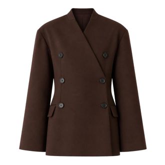 Meimeij Giacca doppiopetto foderata con tasche anteriori - - Jackets - Damen - Braun - M