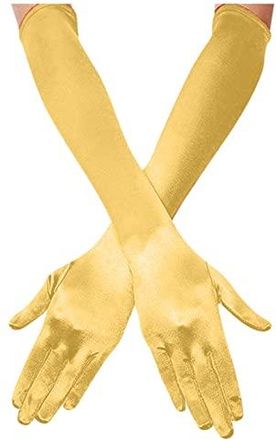 Generic Gants sans doigts pour femme - Gants coudi&egrave;res chauds en satin pour femmes des ann&eacute;es 1920 - Gants de danse pour longues mari&eacute;es - Gants longs en dent