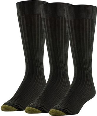 Gold Toe GOLDTOE Mens Classic Canterbury Crew Dress Socks, 3-Pairs, Brown, Large