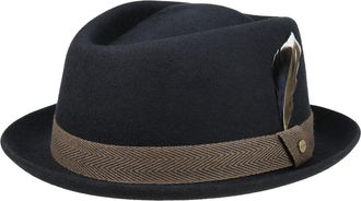 Stetson Jonjoe Diamond Woll Pork Pie Herren Sommer Winter dunkelblau L (58-59 cm)