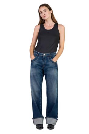 Le Temps Des Cerises Jeans Regular, gerade, Gr&ouml;&szlig;e 400/28, normal, locker, hohe Taille, blau, 25W