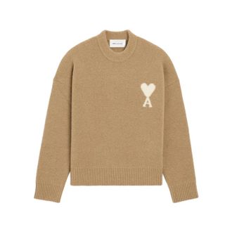 Ami Quota Rundhals-Pullover - - Knitwear - Herren - Braun - XL