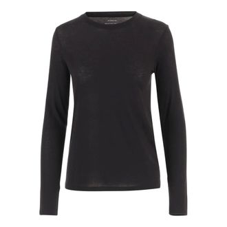 Vince Femme, Tops, Noir, Taille: 38 FR Maille de coton semi-transparente