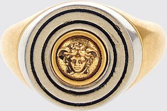 Versace Bague Orbit en laiton dor&eacute; avec d&eacute;tail iconique t&ecirc;te de M&eacute;duse