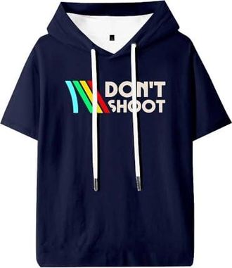 Generic Arc Raiders Dont Shoot T-shirts &agrave; capuche unisexe &agrave; manches courtes V&ecirc;tements d&eacute;contract&eacute;s, bleu marine, XXS