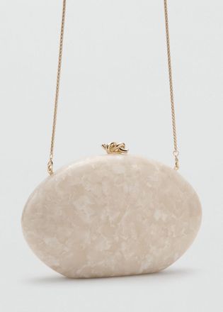 Mango Pochette &agrave; effet perl&eacute; ivoire - Femme - Taille unique - MANGO