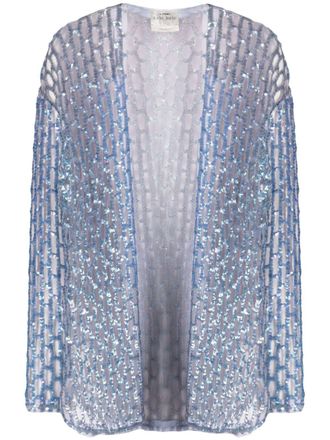 Forte_Forte T&uuml;lljacke mit Pailletten - Blau