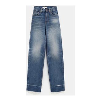 Chlo&eacute; Femme, Jeans, Bleu, Taille: W26 Jean Droit Ourlet Effiloch&eacute;