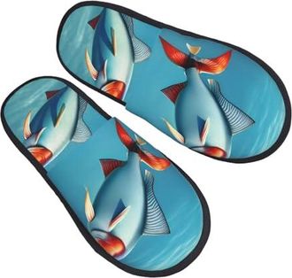 Generic Poissons Volants Dans LOc&eacute;an Unisexe Slippers Chaud Chaussons Confortable Pantoufles Pour Maison Hiver Int&eacute;rieur M