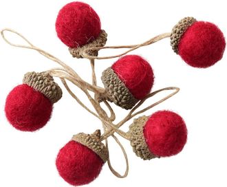 Milisten 6 St&uuml;ck Filz Weihnachtsanh&auml;nger Kiefern Und Nussfrucht Deko Aus Wollfilz H&auml;ngende Weihnachtsbaumbehang Wiederverwendbare Weihnachtsdeko F&uuml;r Zimmer Und