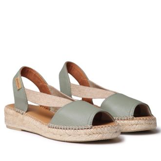 Toni Pons ETNA Espadrilles für Damen in glatten Tönen aus Leder., Minzgrün, 37 EU