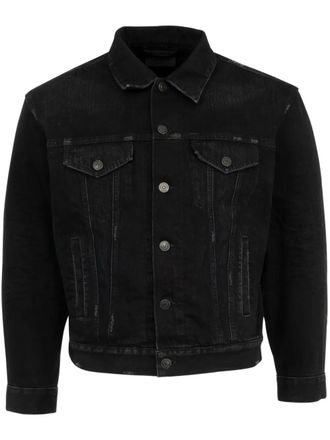 Balenciaga veste en jean &agrave; logo appliqu&eacute; - Bleu