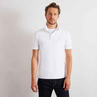 Eden Park Polo Blanc En Coton Pima Stretch Old Ref Pp
