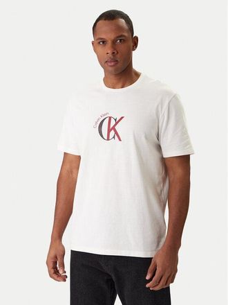 Calvin Klein Jeans T-Shirt 2Tone Graphic LV14RE829G Wei&szlig; Regular Fit