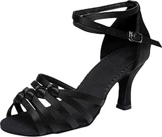 Generic Chaussures De Danse Femme Ouverte Latine Tango Valse Fête Sociale Salsa Bachata Performance Sandales De Danse Pour Femmes Avec Talon Paillettes Modern