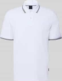 Bugatti Slim Fit Poloshirt mit Label-Stitching