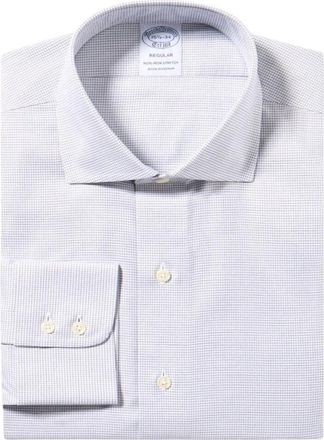 Brooks Brothers Homme, Chemises, Bleu, Taille: 4XL Chemise en coton infroissable coupe droite avec col anglais