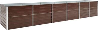 vidaXL Lit sur&eacute;lev&eacute; de jardin Acier galvanis&eacute; 480x80x77 cm Marron