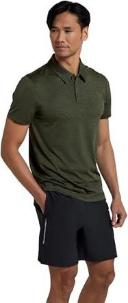 Mountain Warehouse Deuce IsoCool Polo pour homme &agrave; s&eacute;chage rapide, T-shirt hautement respirant, haut anti-transpirant, design polo classique, pour les voyages, kaki fonc