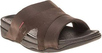 FitFlop Homme Freeway III in Textile Sandales à Bout Ouvert, Marron Chocolat, 43 EU