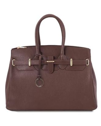 Tuscany Leather Tuscany Leather - TL Bag - Sac à Main pour Femme avec Finitions Couleur Or (Café)