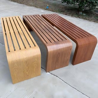 Generic Parkbank Wetterfest, 2-Sitzer Gartenbank Sitzbank Mit Holzmaserung 100/120/150/180 cm Balkonbank Aus Metall Terrassenbank Ohne R&uuml;cken Verandabank Zum 