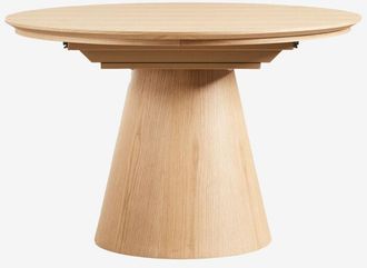 Sklum Table &agrave; manger extensible 120-160x120 cm en MDF et placage ch&ecirc;ne Montana SKLUM