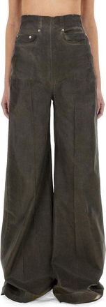 Rick Owens Wide-Fit Cotton Trousers - Gray