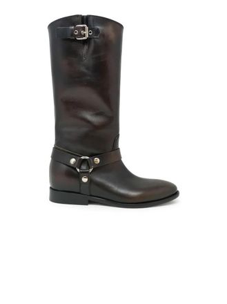 Elena Iachi Stiefel - Brown Leather Boots - Gr. 38 (EU) - in Braun - f&uuml;r Damen