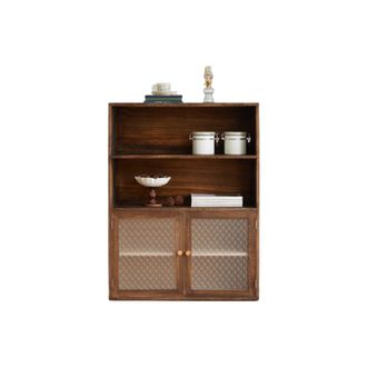 Generic Massivholz-Aufbewahrungsschrank mit offenen Regalf&auml;chern, kleines modulares dekoratives Sideboard, geeignet for K&uuml;chen, Kaffeebars und Speisekammern(S