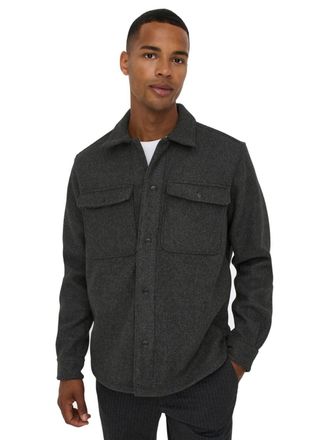 Only & Sons Herren Freizeit Hemd ONSASH - Relaxed Fit XS S M L XL XXL, Gr&ouml;&szlig;e:XL, Farbe:Black 22023564