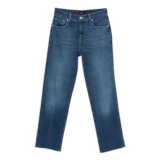 7 For All Mankind Calie Straight Ankle Raw Cut - - Jeans - Damen - Blau - W29