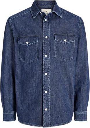 Jack & Jones Jprblubruce Denim L/S T-Shirt, Bleu Jeans foncé, XXL Hommes