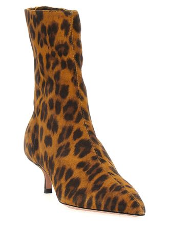 Aquazzura Womens Multicolor Suede Leather Ankle Boots