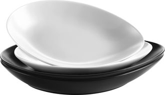 Mäser Mäser Tellerset, Keramik GLENDALE, Schwarz / Weiß