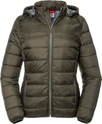 Russell Athletic Russell - Nano Steppjacke, mit Kapuze f&uuml;r Damen (Dunkel-Olive)
