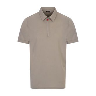 Kiton Homme, Tops, Beige, Taille: XL Polo Zipp&eacute; en Coton