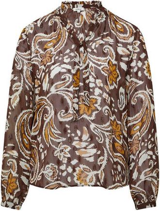 s.Oliver Langarmbluse Bluse Semitransparente Chiffon-Bluse mit All-over-Print