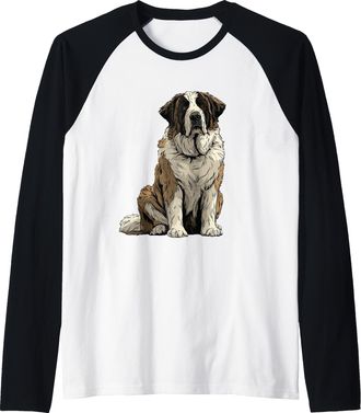 Whyitsme Design Bernhardiner Hund Illustration Bernhardiner Raglan